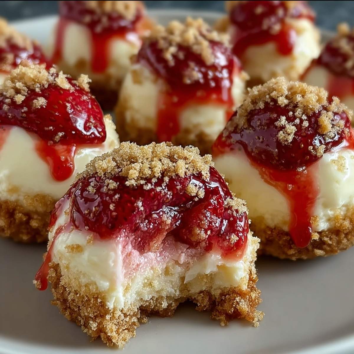 Easy Strawberry Cheesecake Crunch Bites (No-Bake!)
